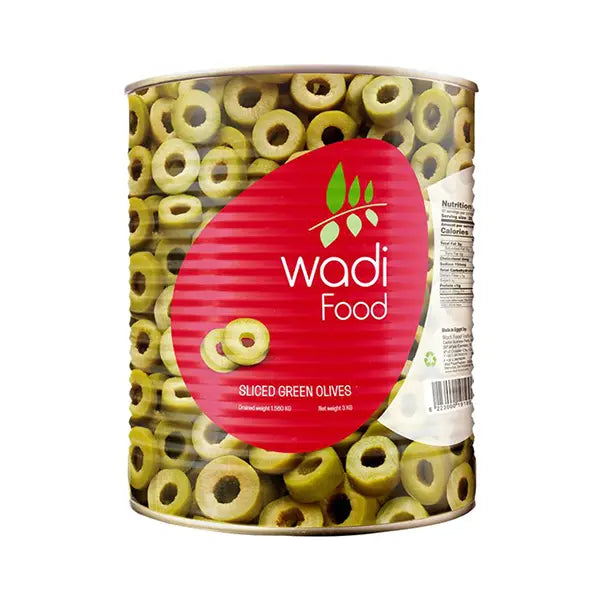 Wadi Food Siliced Green Olives 3Kg – Greenvalley Rwp